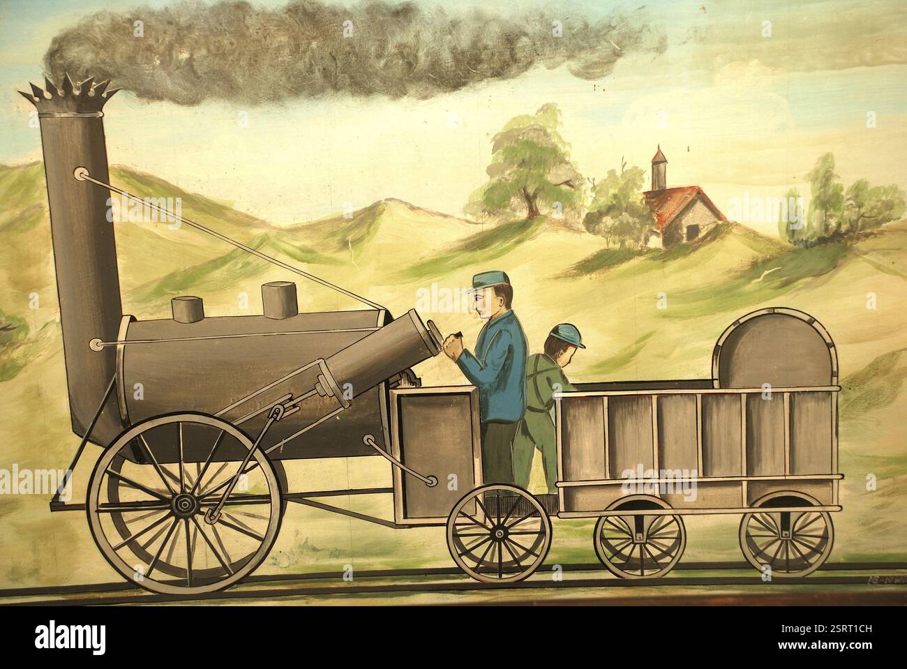Heritage steam loco painting in Mysore rail museum, Karnataka, India ...