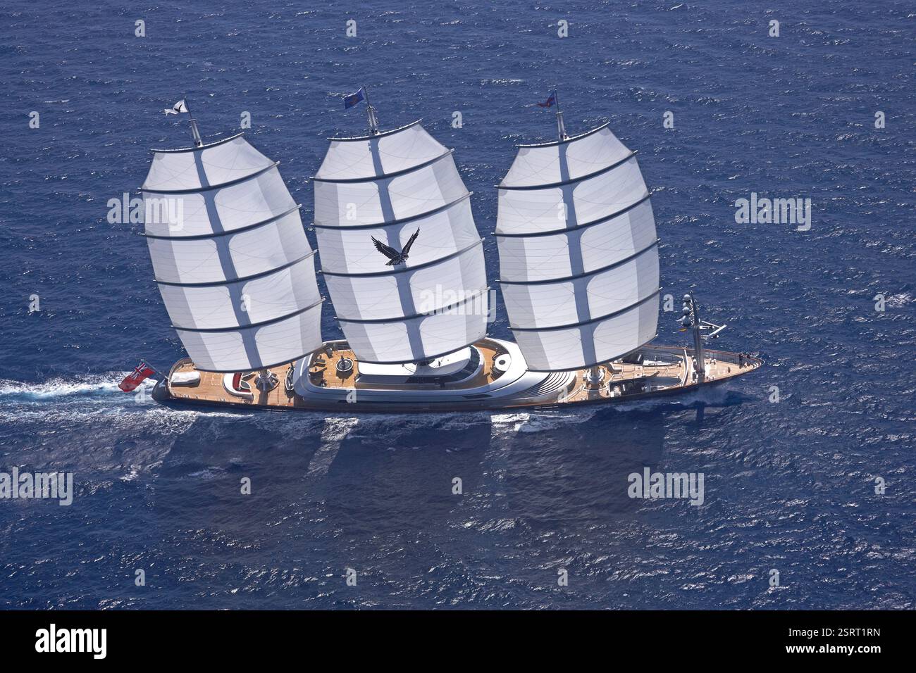 Aerial photo of Luxury Sailing Yacht Maltese Falcon with Unique Tri ...
