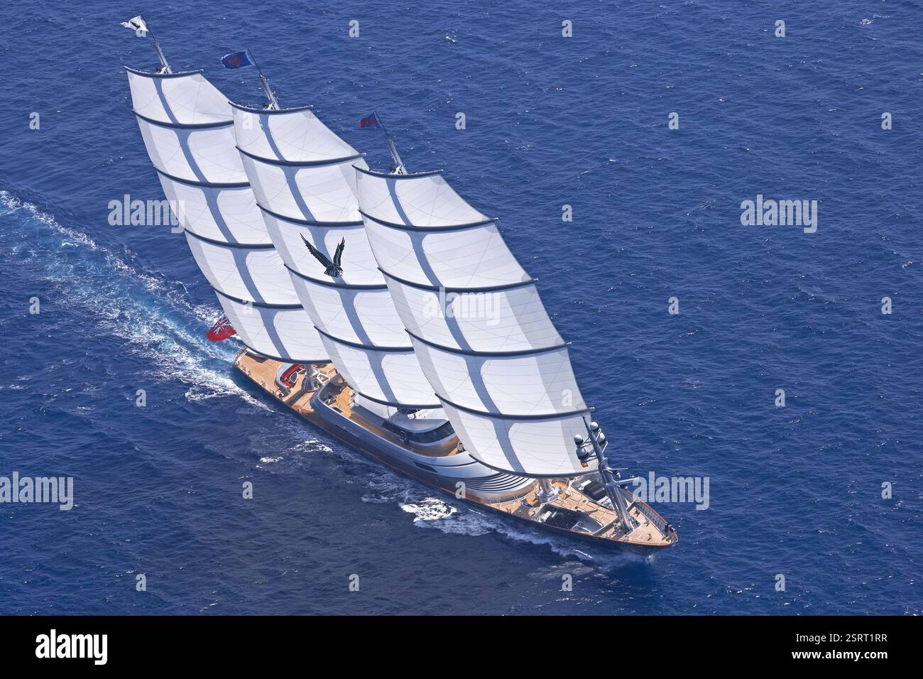 Aerial photo of Luxury Sailing Yacht Maltese Falcon with Unique Tri ...