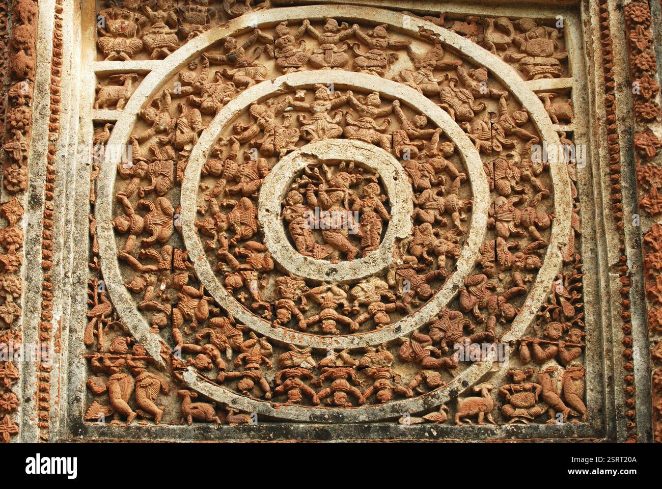Terracotta artworks of Shyamrai temple in 1643 panels made of burnt ...