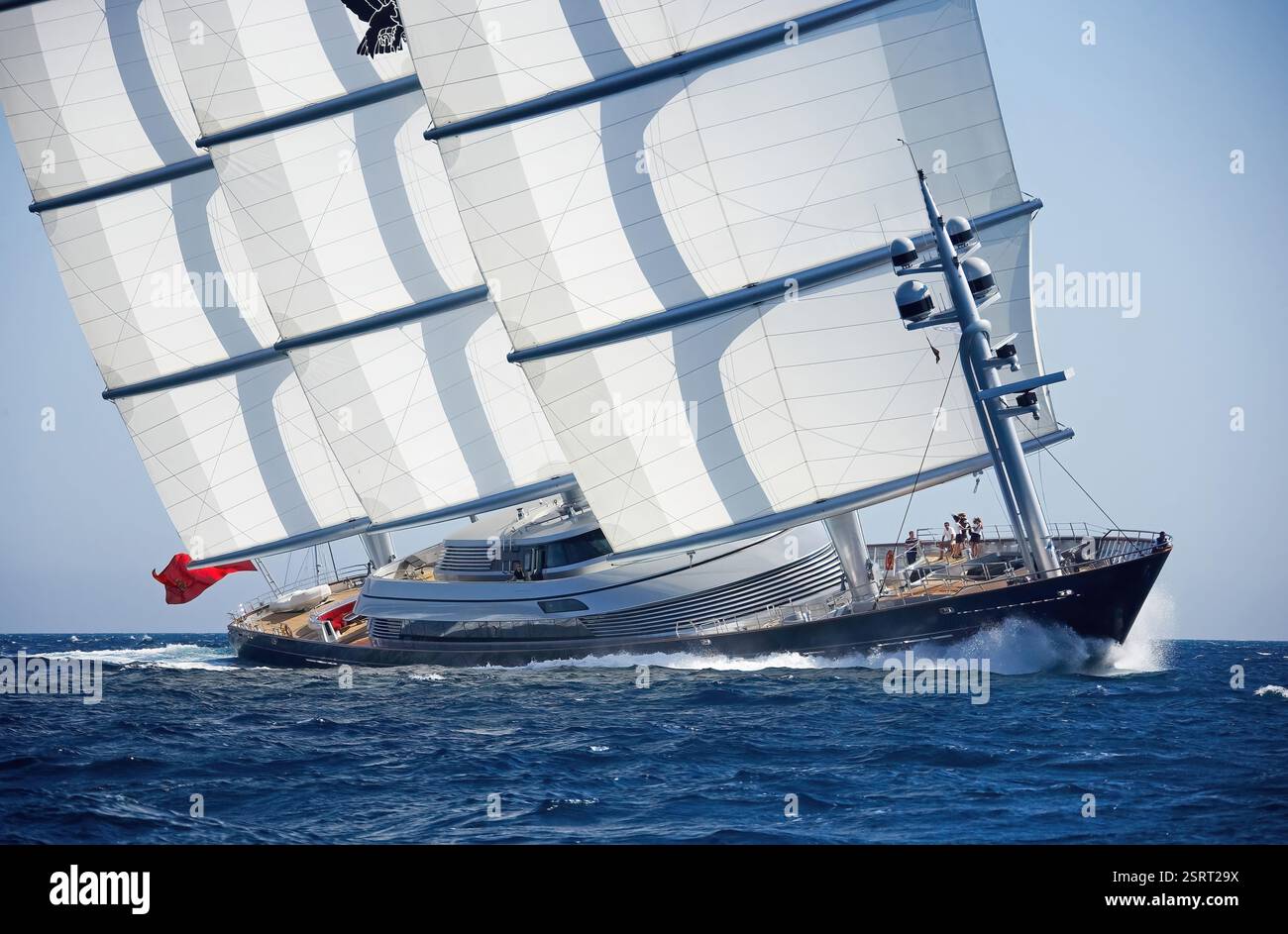 Luxurious Sailing Yacht Maltese Falcon Cutting Through the Ocean on a ...