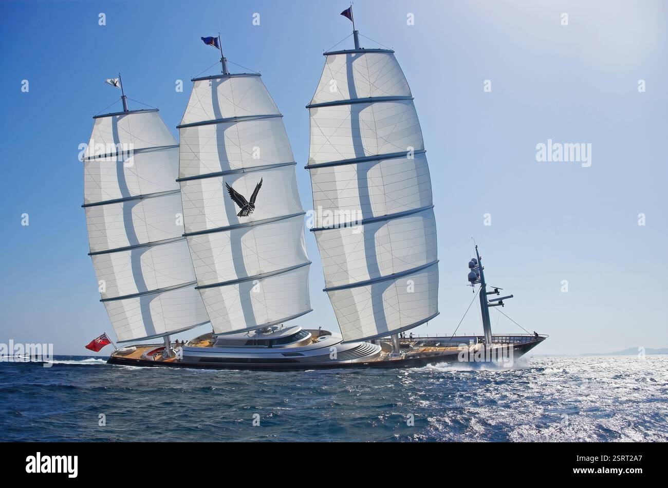 Luxurious Sailing Yacht Maltese Falcon Cutting Through the Ocean on a ...