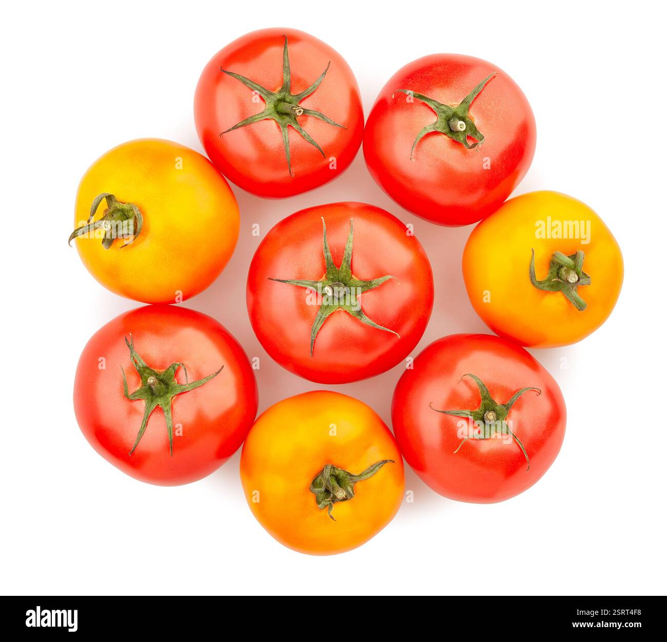 tomato mix group path isolated on white top view Stock Photo - Alamy