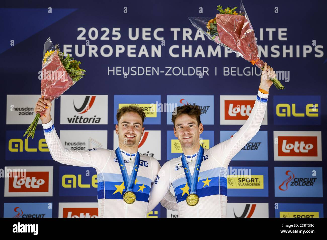 HEUSDEN-ZOLDER - Track cyclists Yanne Dorenbos and Vincent Hoppezak on ...