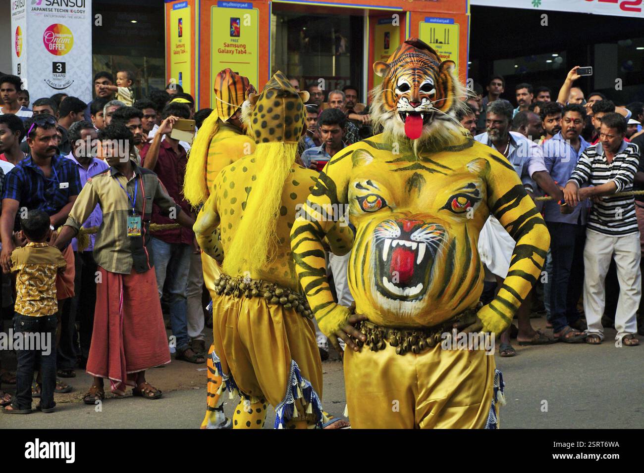 Pulikali Tiger Dance procession, Onam festival, Thrissur, Kerala, India ...
