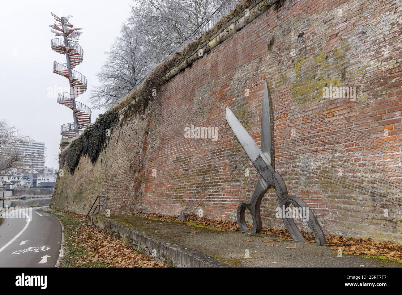Berblinger Tower on the city fortifications above the Danube promenade ...