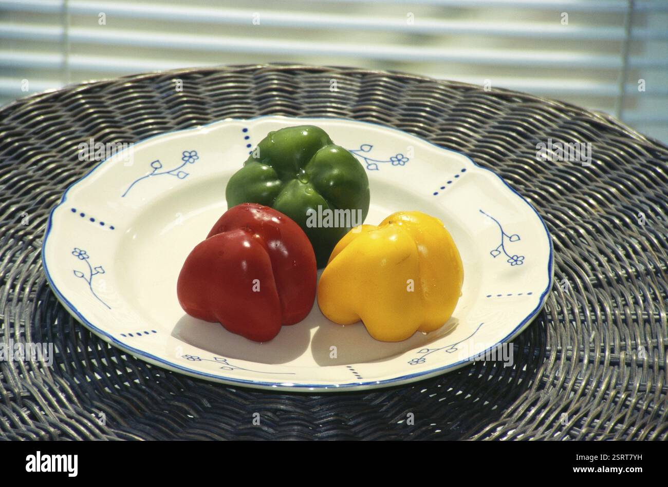 Vegetable, colourful capsicum in plate Stock Photo - Alamy