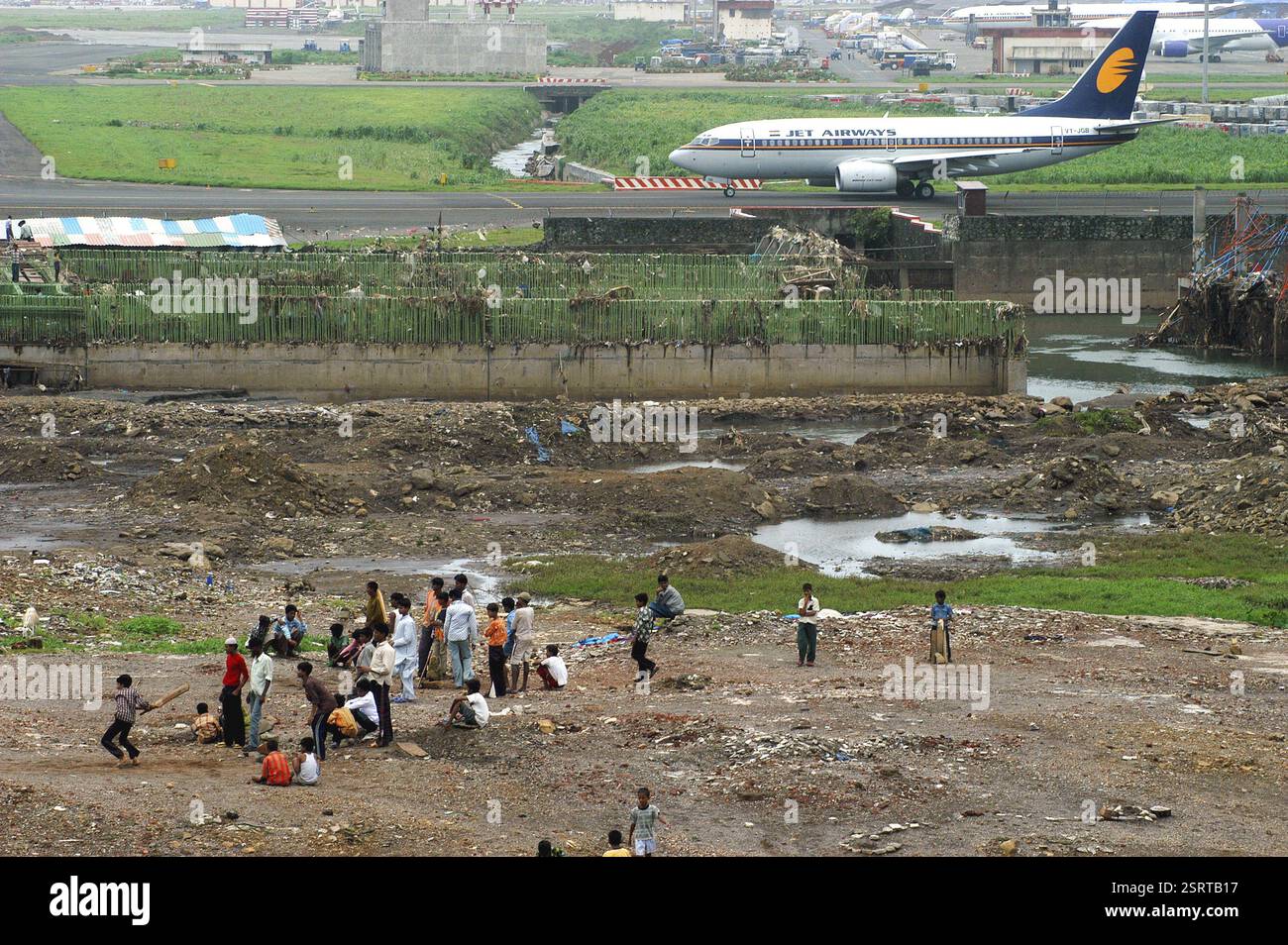 Commercial plane on runway ready for take off at Sahar airport or ...