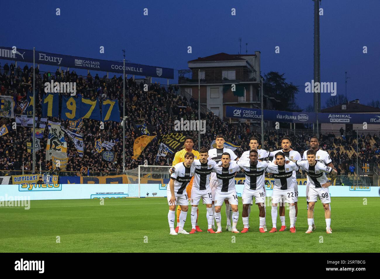 Parma, Italy. 16th Feb, 2025. Parma Calcio team line-up during Parma ...