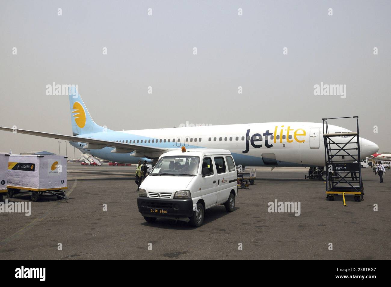 Jetlite aircraft at indira gandhi international airport, Delhi, India ...