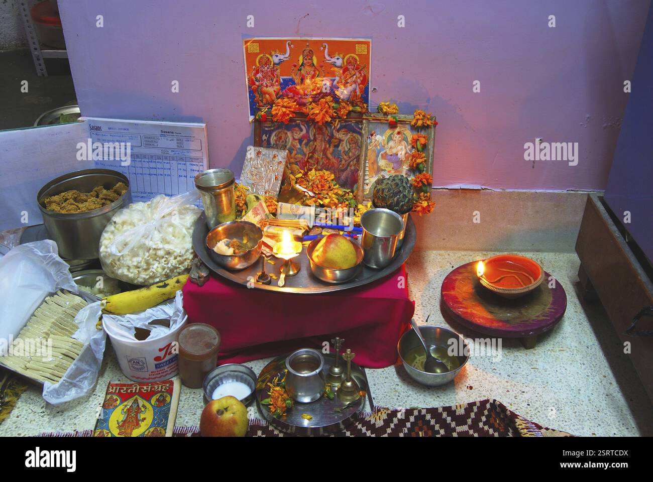 Traditional lakshmi poojan on Diwali deepawali in house, Jodhpur ...