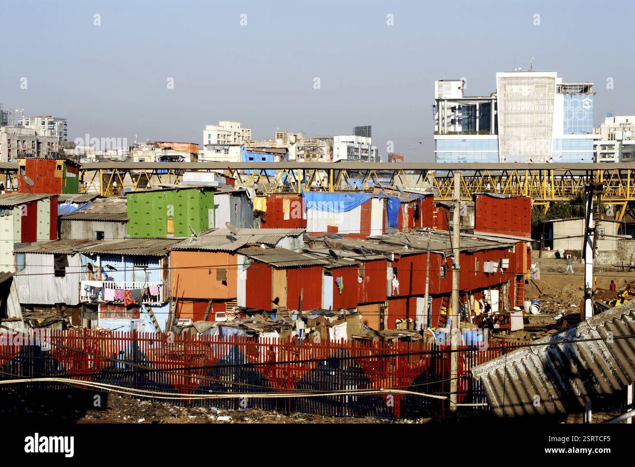 Colourful Slums near bandra station Mumbai Maharashtra India Asia Stock ...