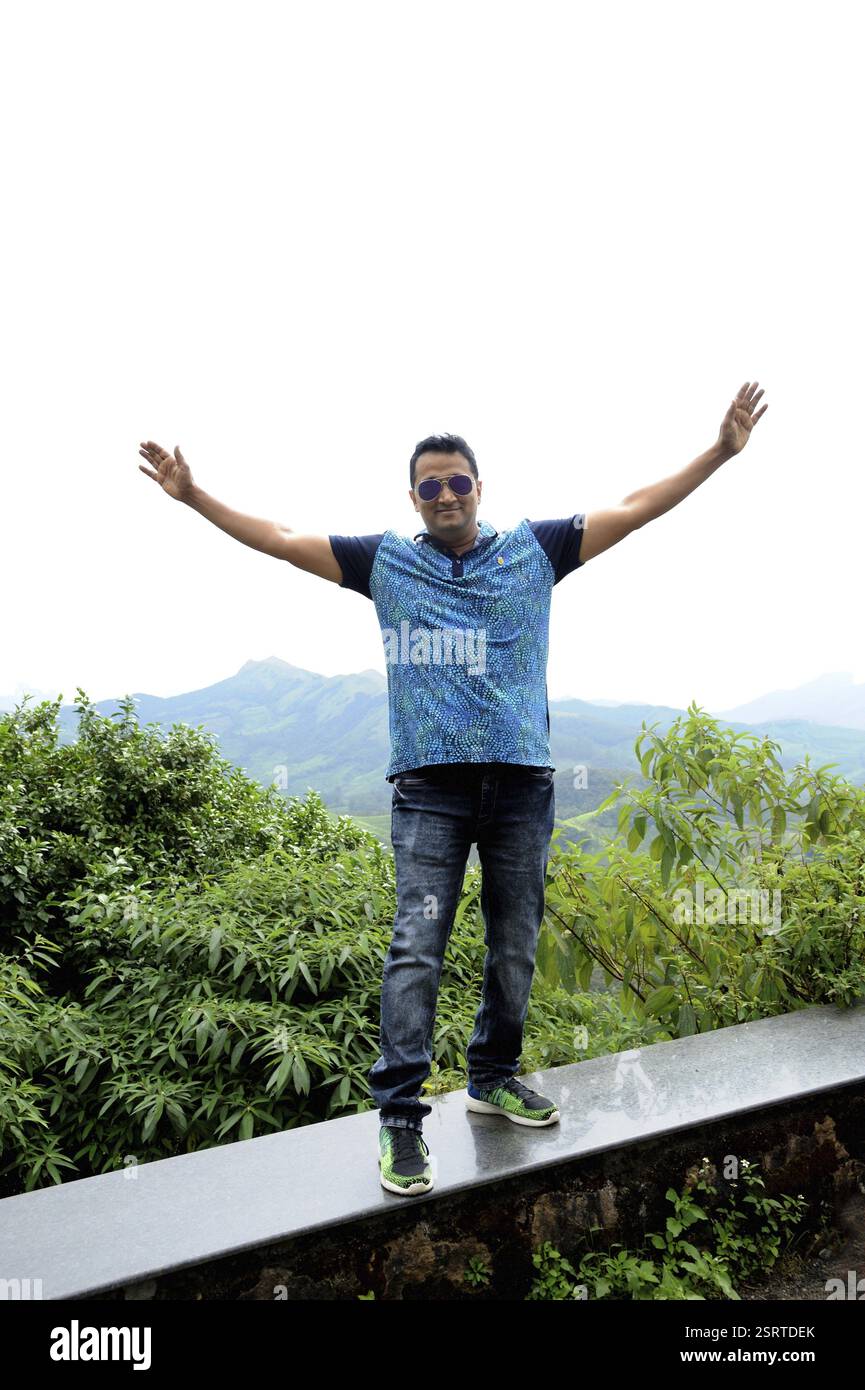 Man hands raised, Munnar, Kerala, India, Asia, MR#801B, Asia Stock ...