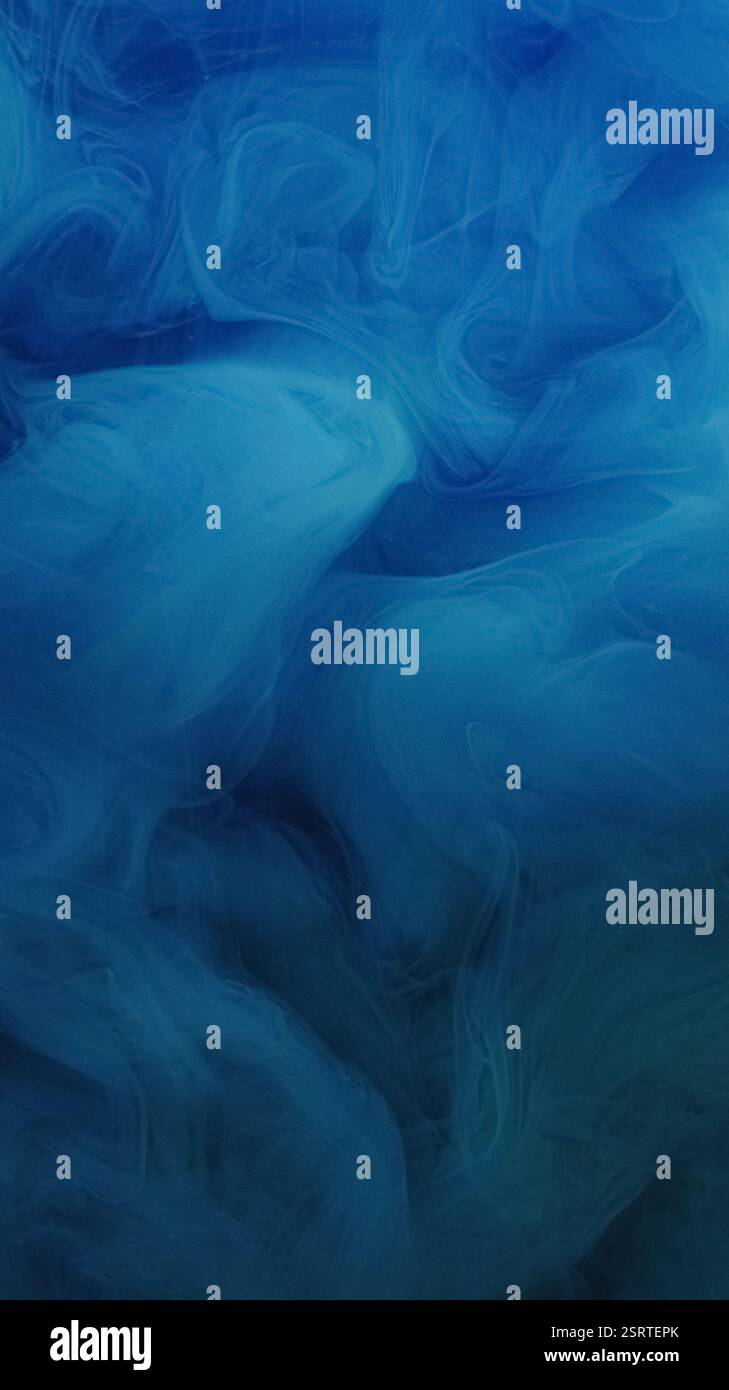 Paint fog. Blue smoke. Airy color veil wavy swirls. Fantasy texture ...