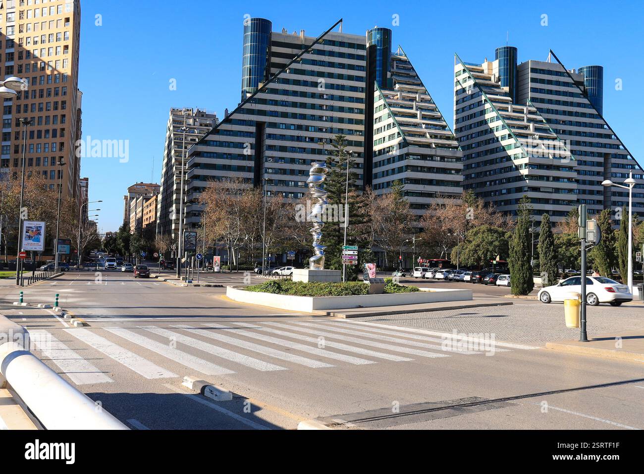 Valencia, Spain- February 8, 2025: High and modern buildings in ...