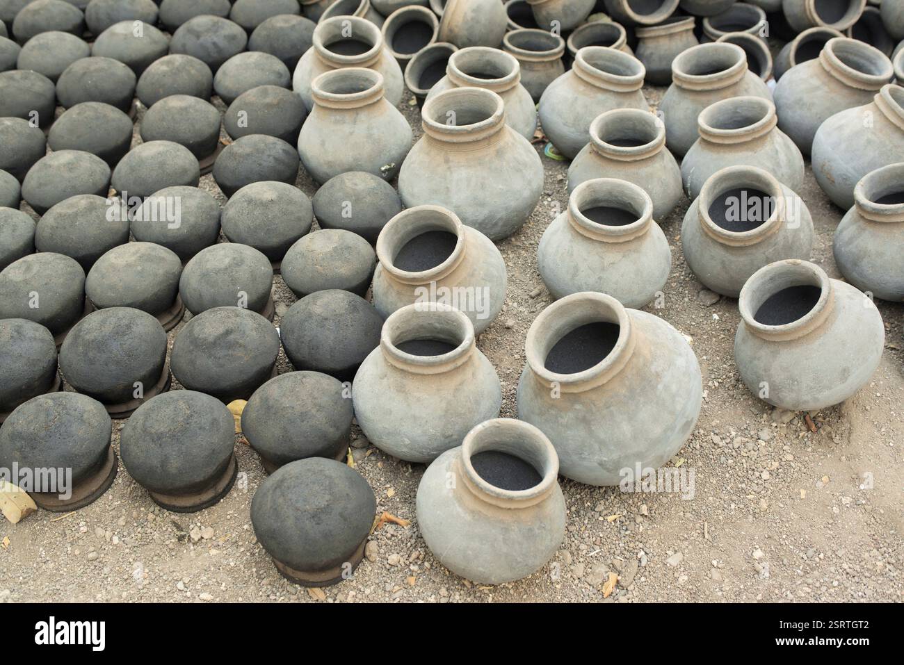Earthen pots handicraft at village, Pune, Maharashtra, India, Asia ...