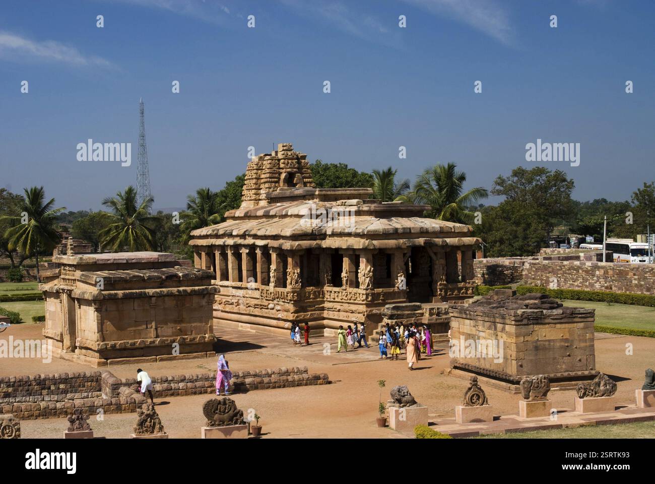 Aerial view of Durga temple, Aihole, Karnataka, India, Asia Stock Photo ...