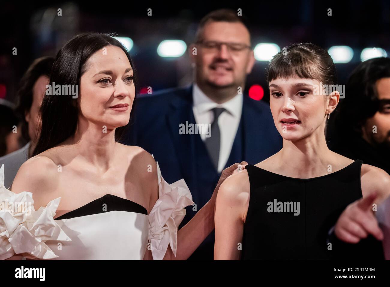 Berlin, Germany. 16th Feb, 2025. Marion Cotillard (l), actress, and ...