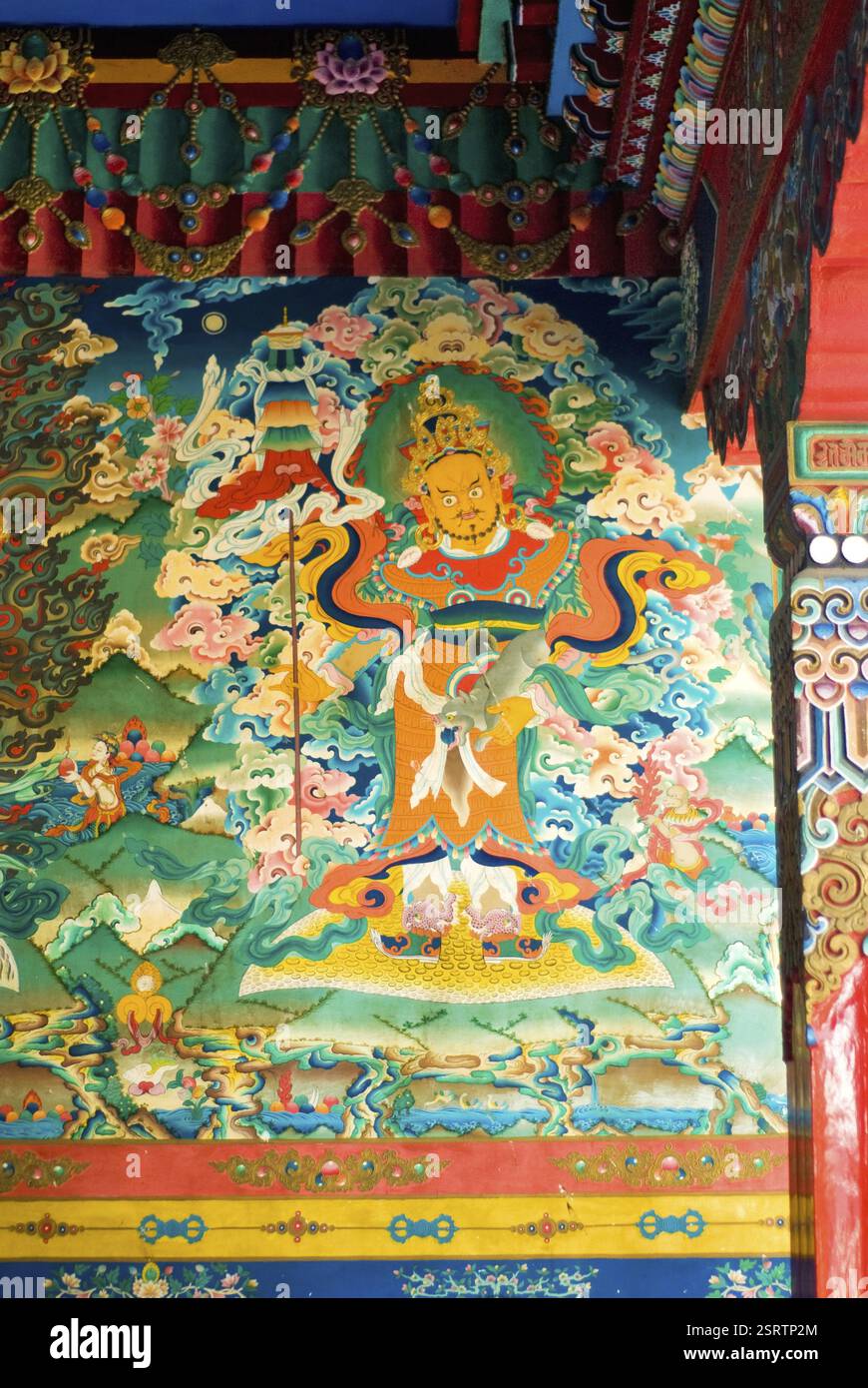 Wall paintings at Entrance of Sakya monastery, Defraud, Uttaranchal ...