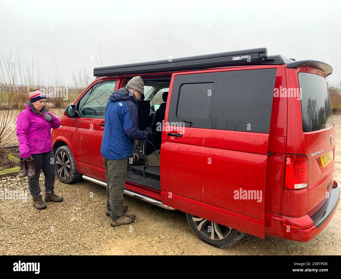 Red VW Volkswagen van bus bright holiday camper van campervan Cherry ...