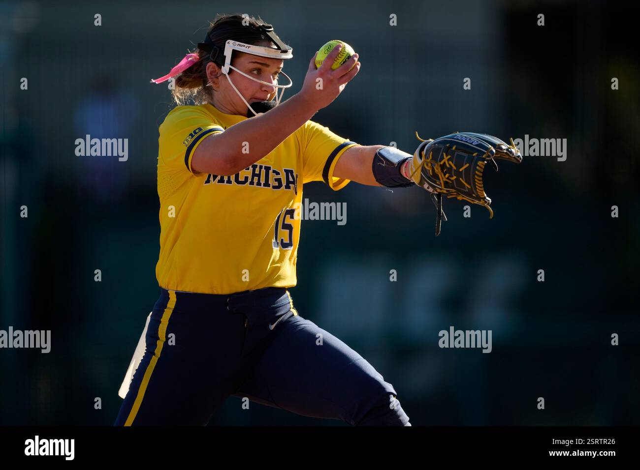 Michigan Wolverines pitcher Haley Ferguson (15) during an NCAA softball ...
