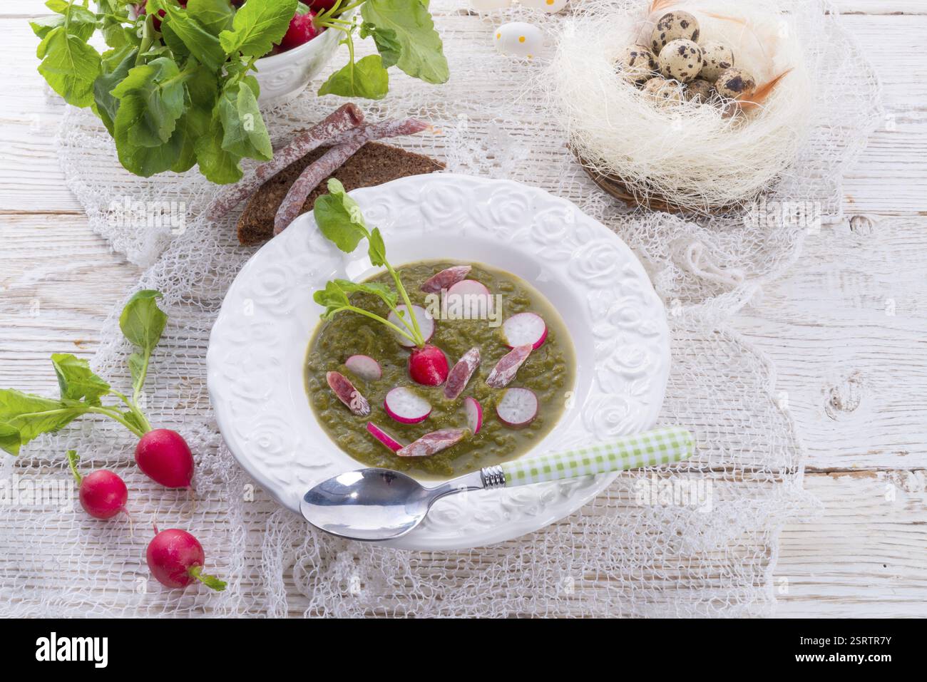 Green radish soup Stock Photo - Alamy