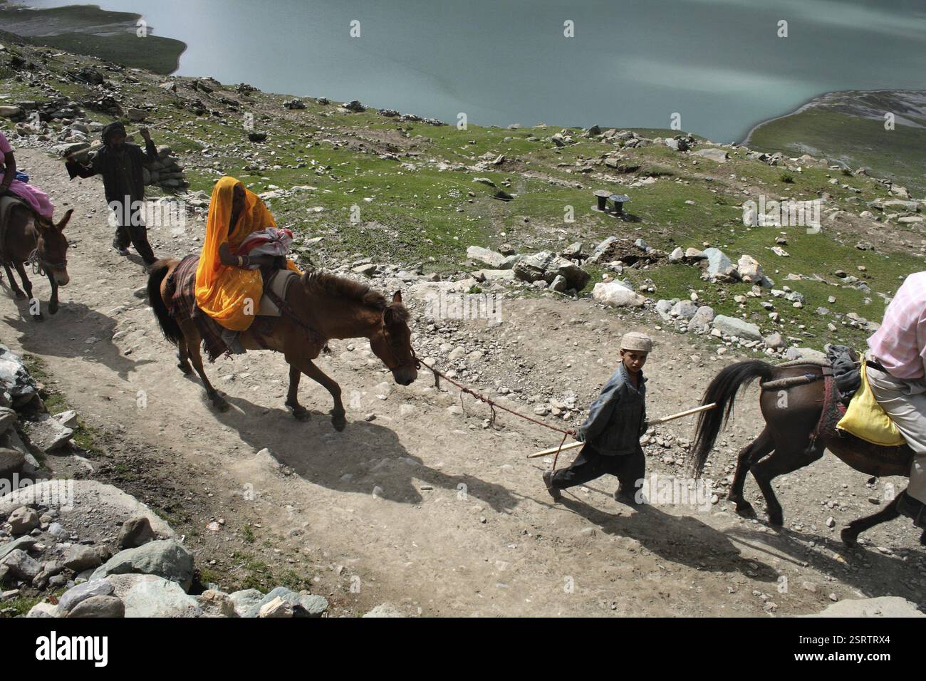 Amarnath yatra trek, Sheshnag, Jammu and Kashmir, India, Asia Stock ...