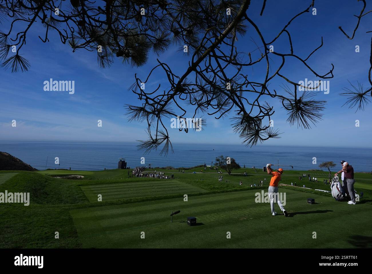 Rickie Fowler hits off the third tee of the South Course at Torrey ...