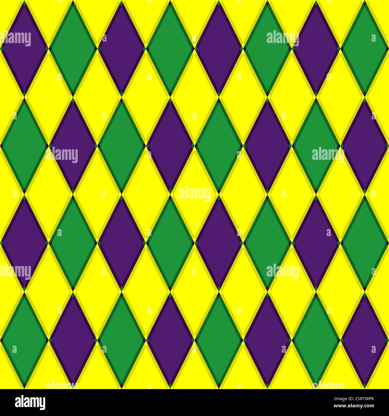 A vibrant, geometric pattern featuring diamonds in green, purple, and ...