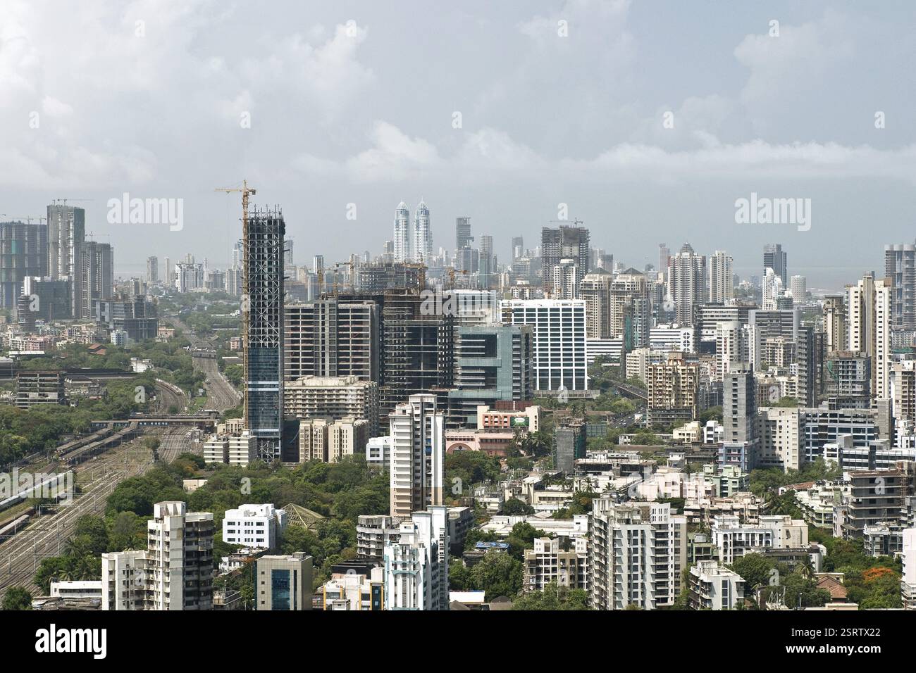 Aerial view of dadar with parel and elphinstone road, Bombay Mumbai ...