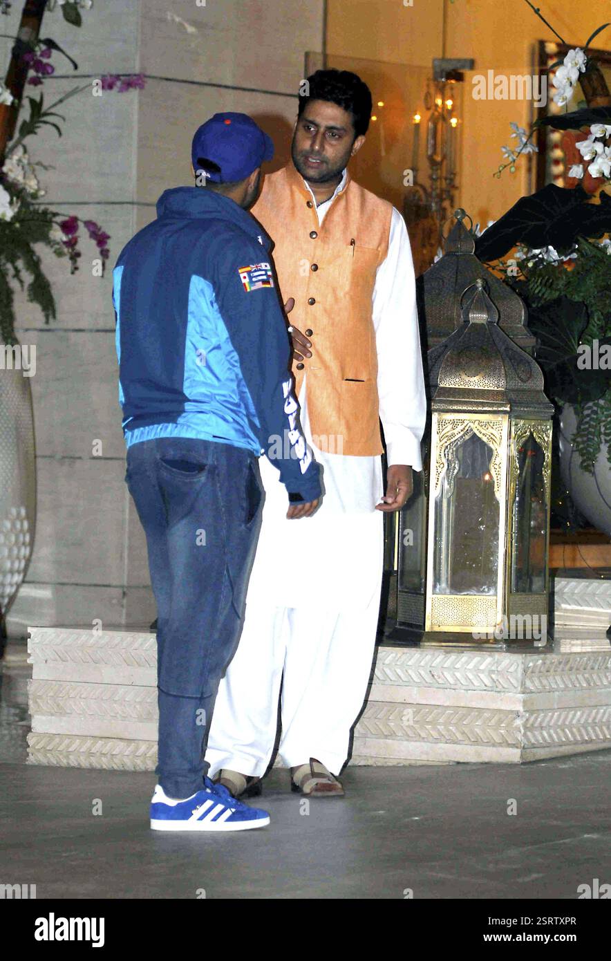 Actor Varun Dhawan Abhishek Bachchan arrives industrialist Mukesh ...