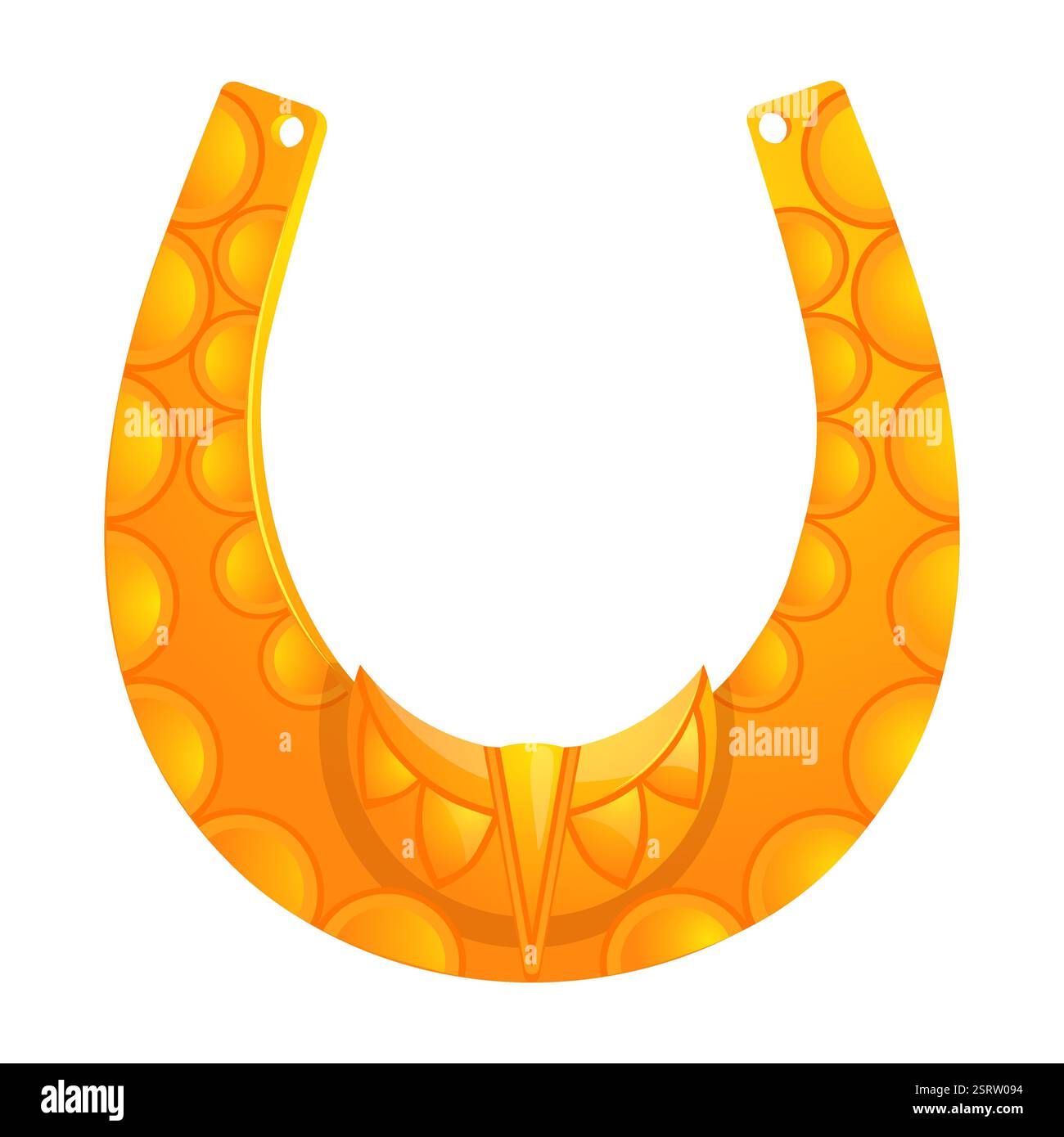 Horseshoe symbol. Good luck. Gild horse shoe. Blacksmith success ...