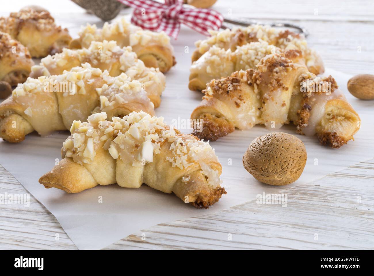 Sweetness Mini almond croissant Stock Photo - Alamy