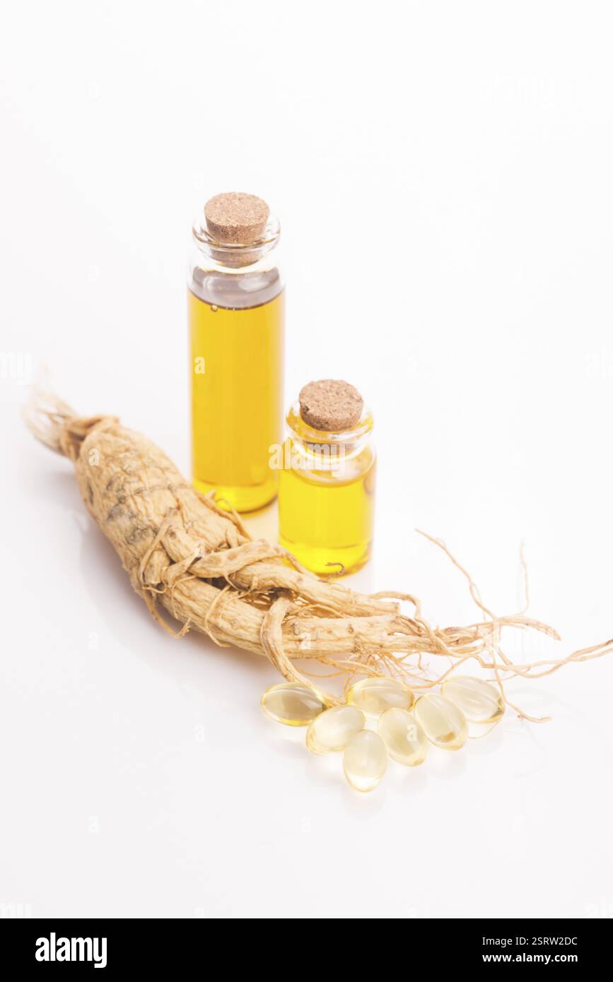 Extract of ginseng root Stock Photo - Alamy