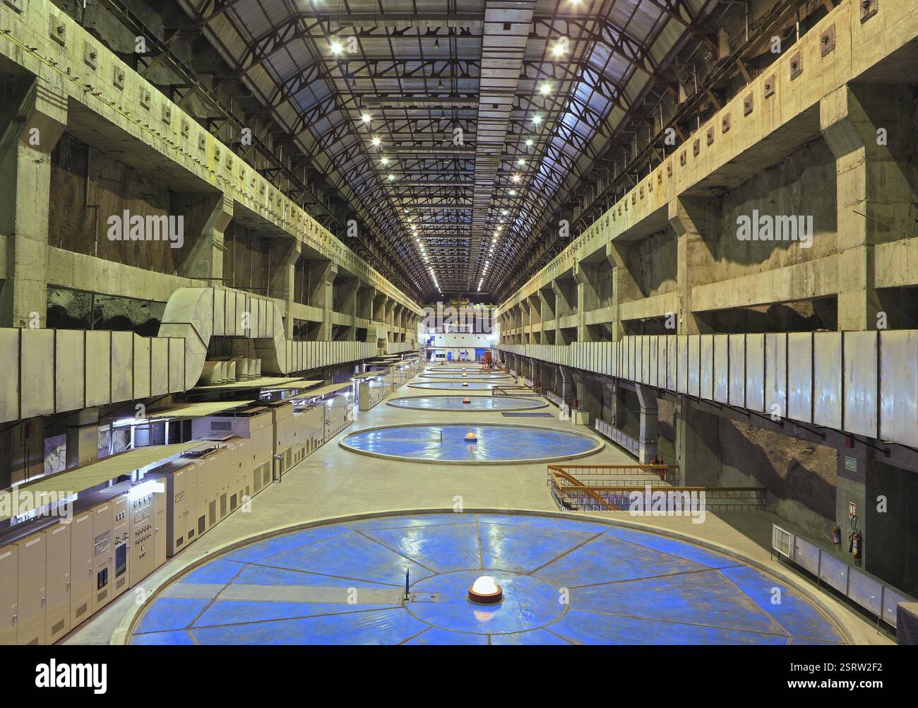 Interior of underground hydro power house in kevadia colony, Gujarat ...