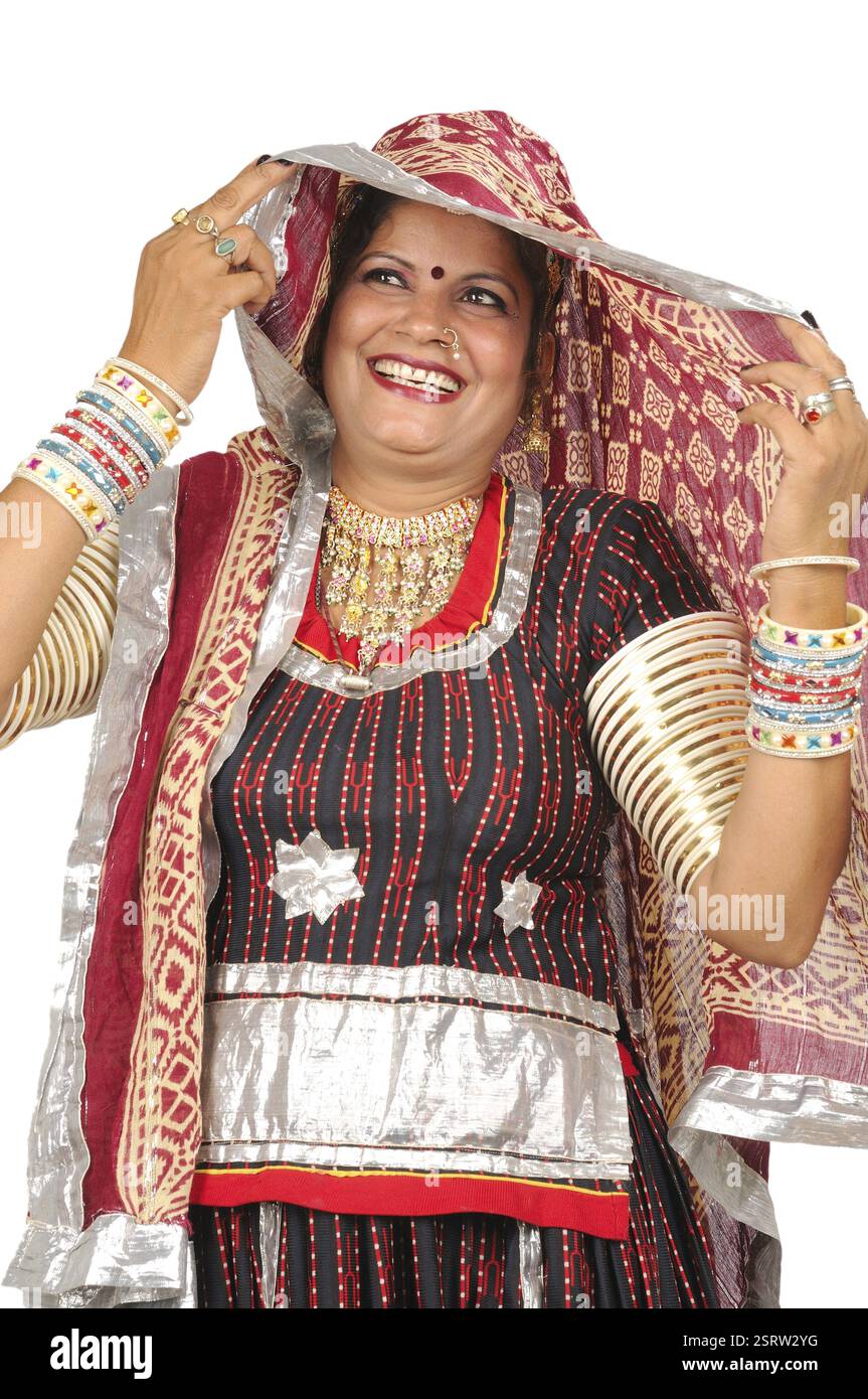 Rajasthani lady smiling in veil MR#786 Stock Photo - Alamy