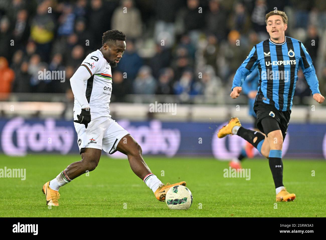 Brugge, Belgium. 07th Jan, 2025. Ignace Konan N'Dri (11) of OHL ...