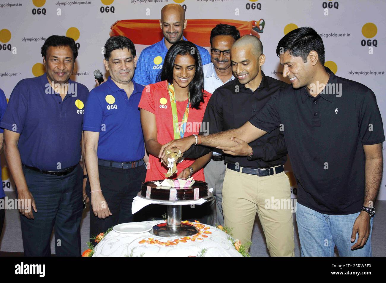 Indian badminton player P V Sindhu P Gopichand Neeraj Bajaj Geet Sethi Viren Rasquinha PV Ramana ...