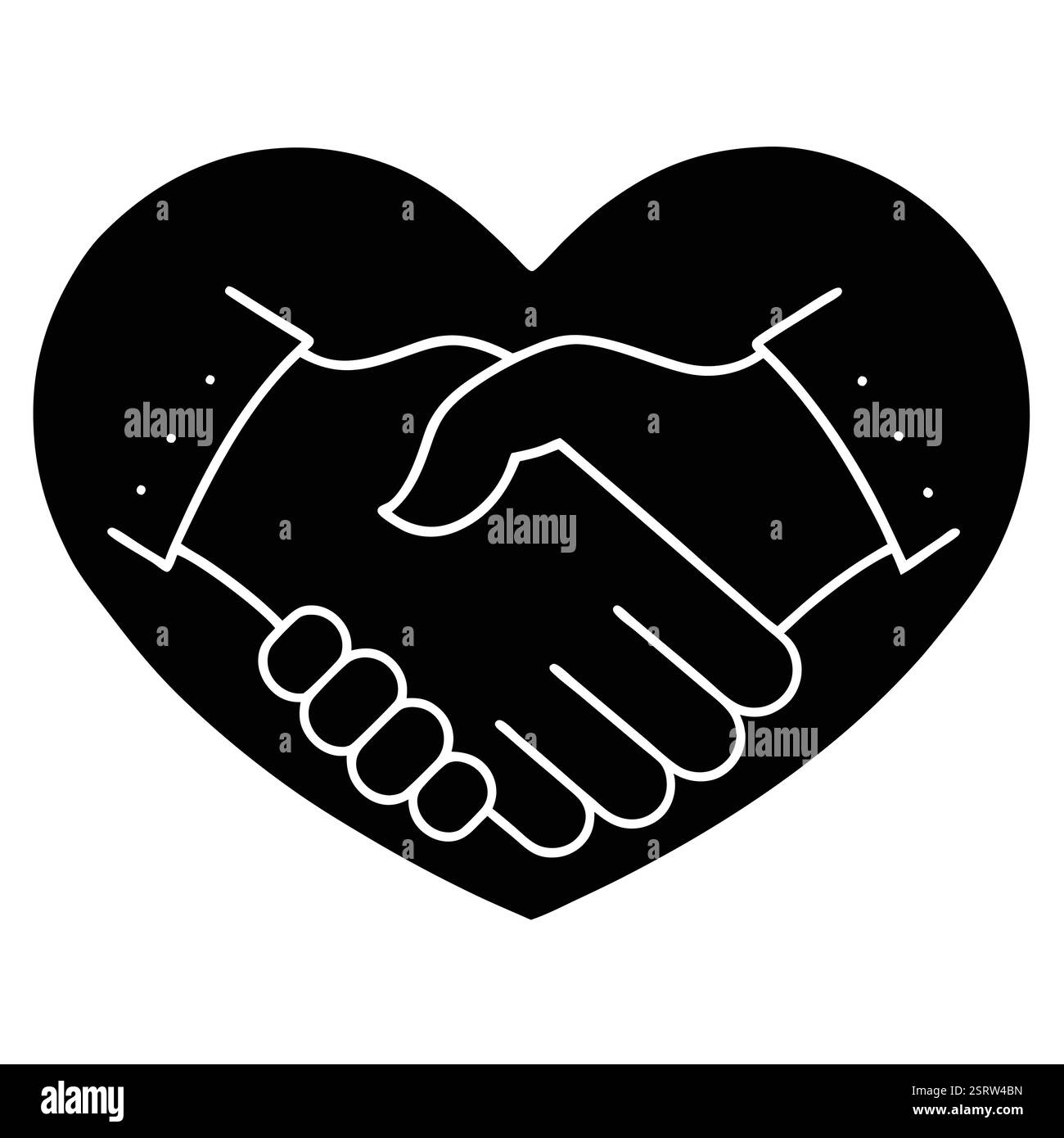 Heart-Shaped Handshake Logo with Mountains and Sun for Transparent ...