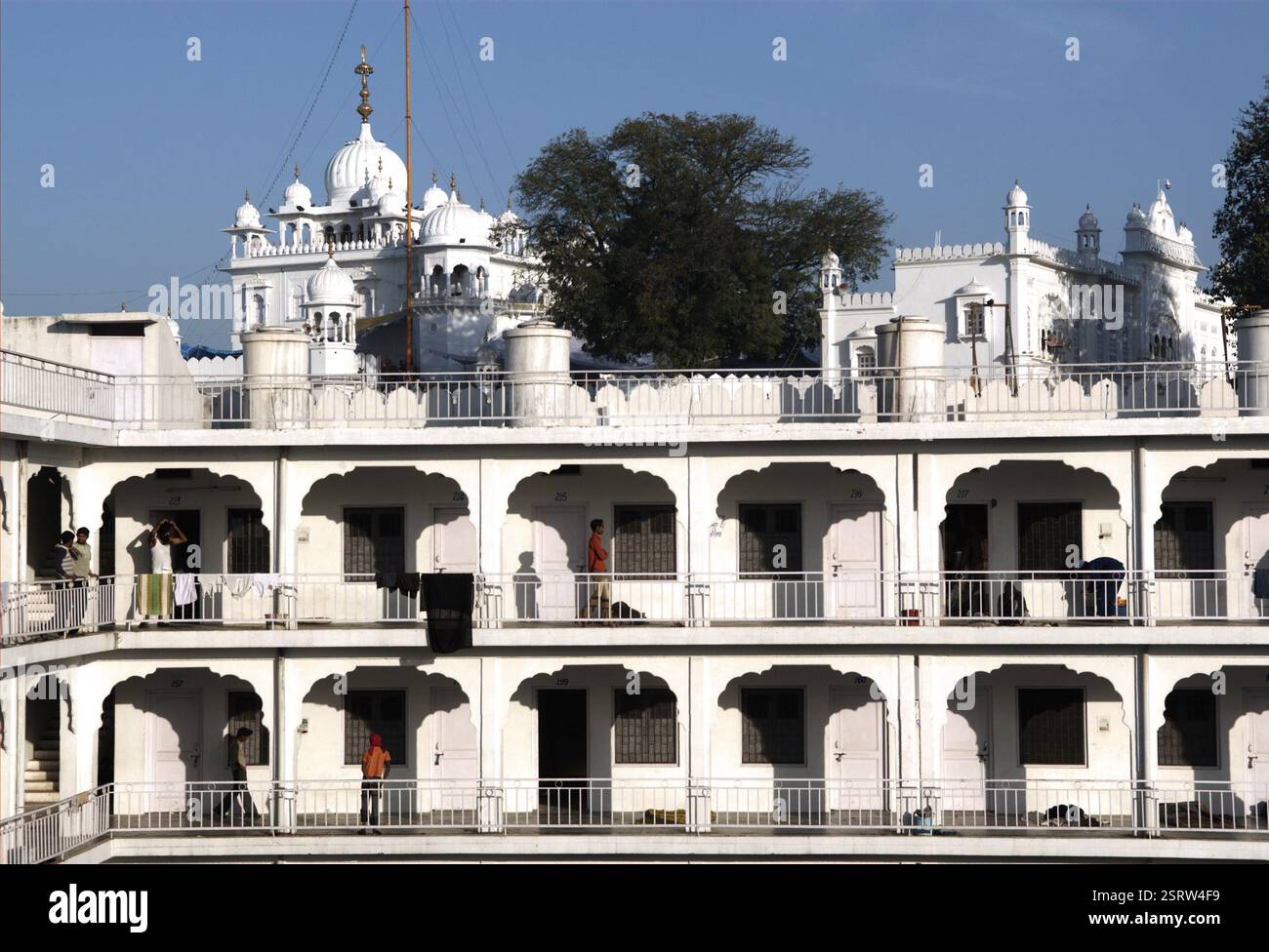 View of rest rooms or dharamshala by Gurudwara Takht Sri Keshgarh Sahib, Anandpur, Punjab, India ...