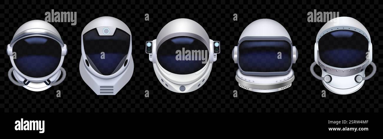 Space helmet. 3D astronaut suit. Realistic spaceman glass mask with ...