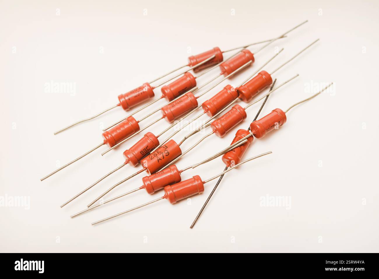 Old film resistors. Resistors with axial terminals. Elements of ...