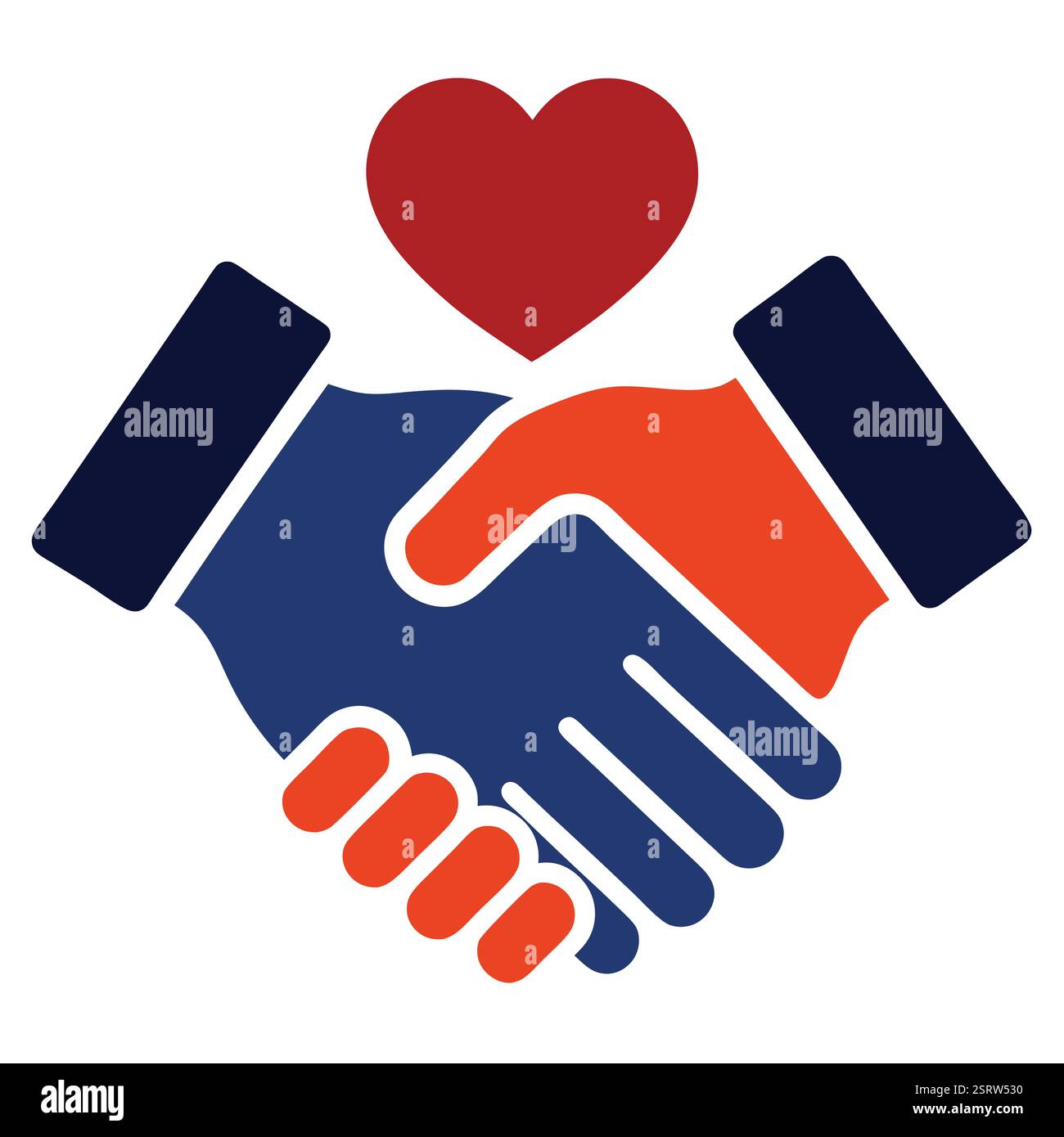 Elegant Handshake Heart Shape Graphic Illustration for Partnership and ...