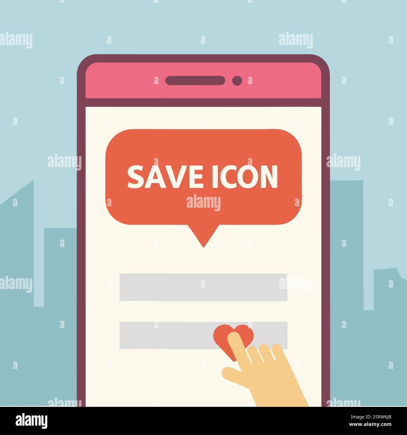 Smartphone App Showing Save Icon Interaction Stock Vector Image & Art ...