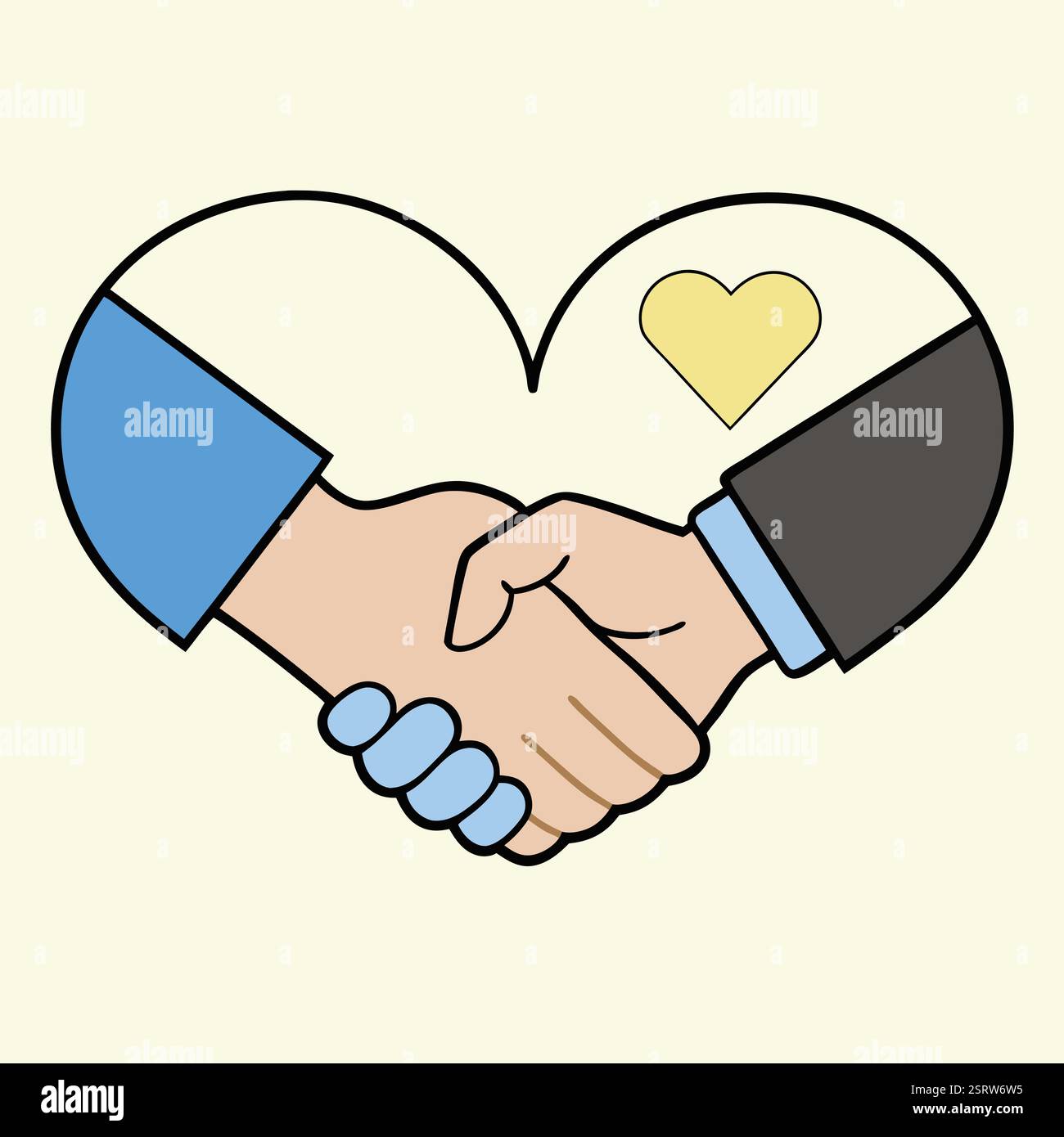 Elegant Handshake Heart Shape Graphic Illustration for Partnership and ...