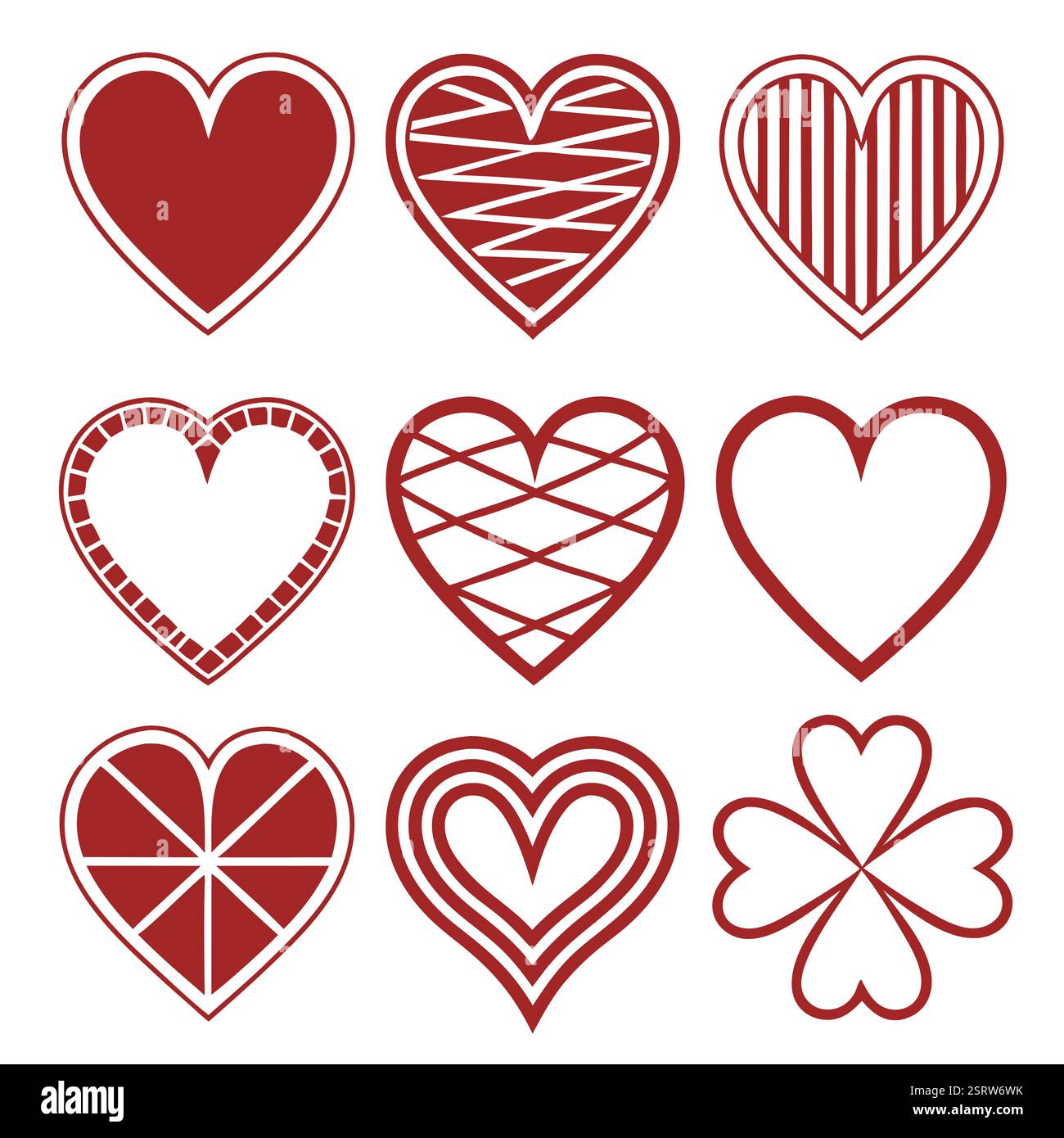 Stylized Red and Black Heart Pattern Vector Art for Vibrant and ...