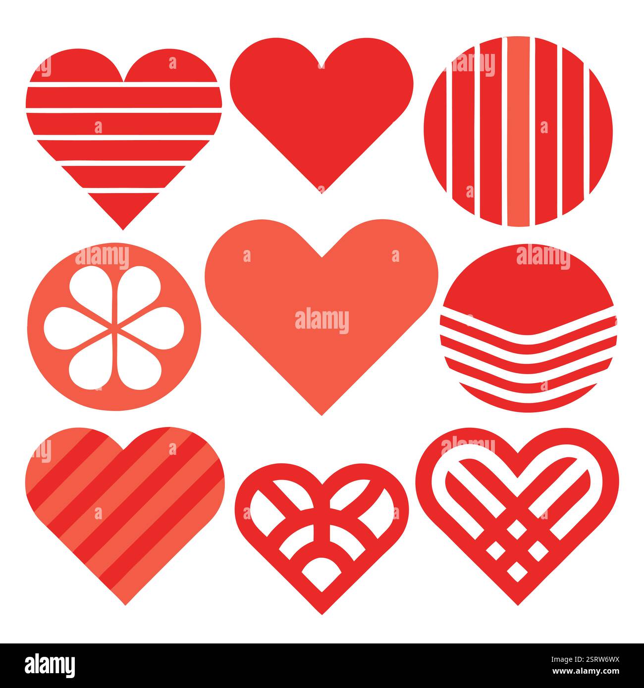 Stylized Red and Black Heart Pattern Vector Art for Vibrant and Creative Design Projects Stock ...