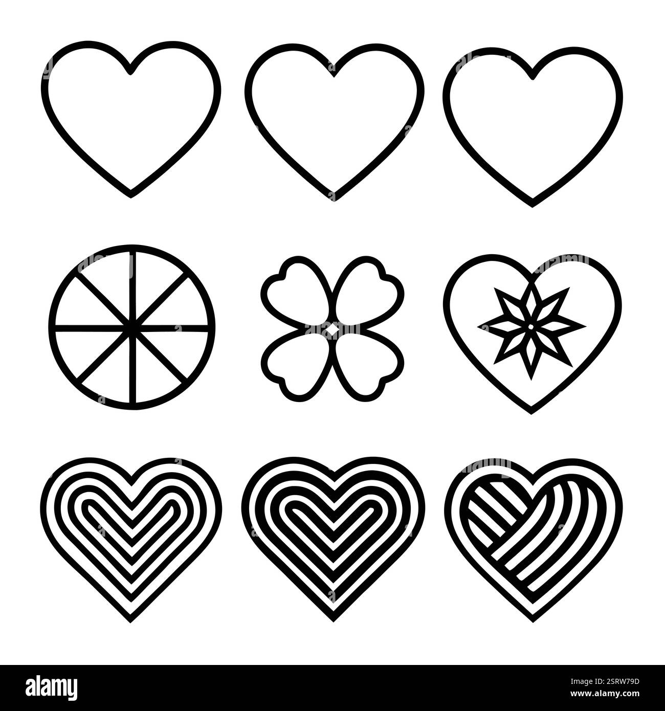 Stylized Red and Black Heart Pattern Vector Art for Vibrant and ...