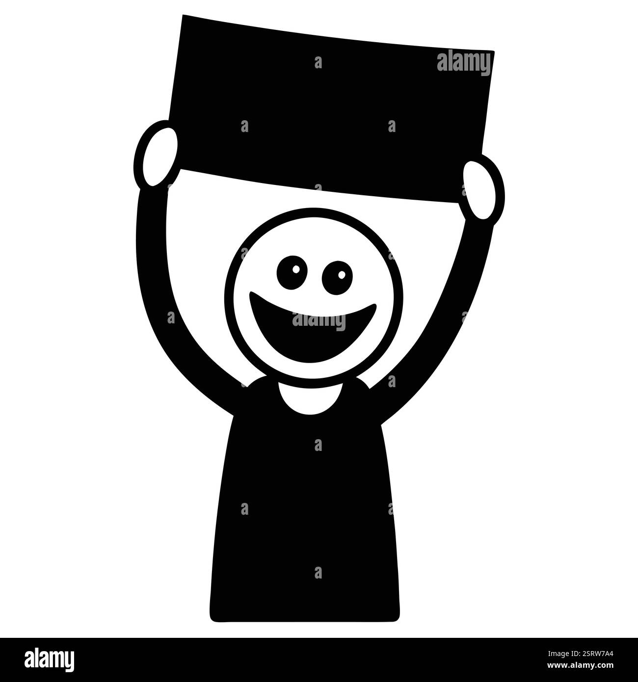 Happy Person Holding Up Blank Sign, Ready for Customization Stock ...