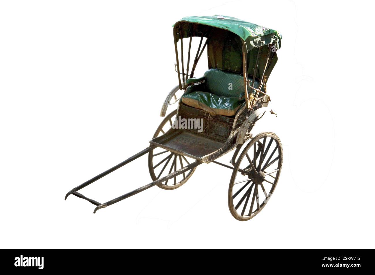 Empty hand rickshaw on white background Stock Photo - Alamy